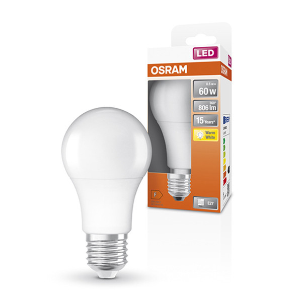 Osram LED lamp E27 | Peer A60 | Mat | 2700K | 8.5W (60W) Osram 123led.nl